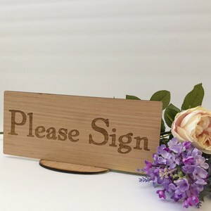 Laser Engraved Please Sign - Please Sign Guestbook Sign, Wedding ...