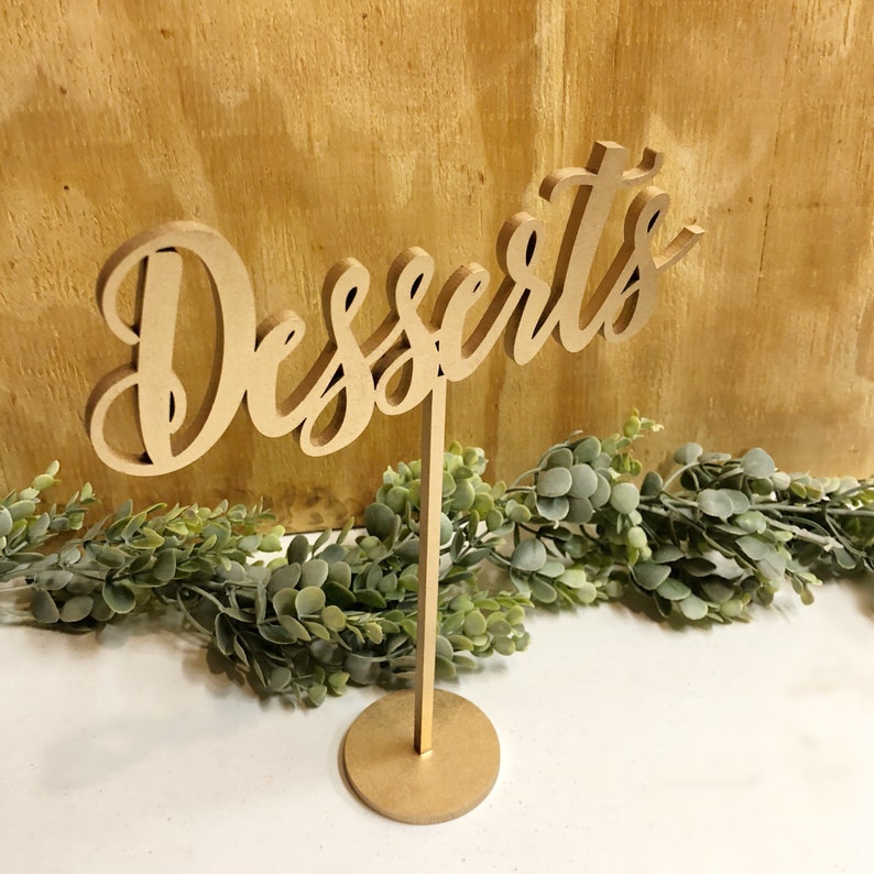 Desserts Table Sign Desserts Sign Laser Cut Desserts Sign - Etsy