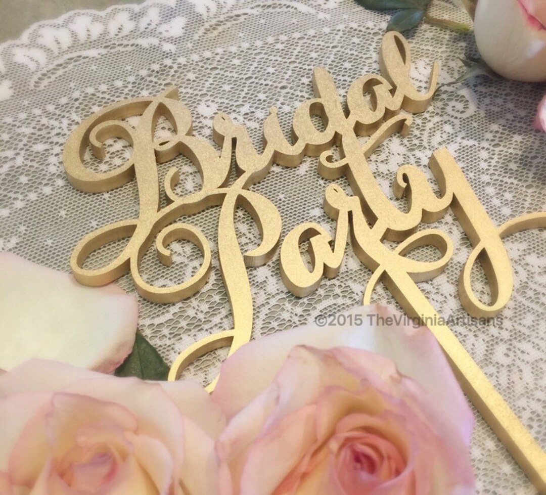 Bridal Party Sign Laser Cut Wedding Sign Bridal Party Table Sign Head ...