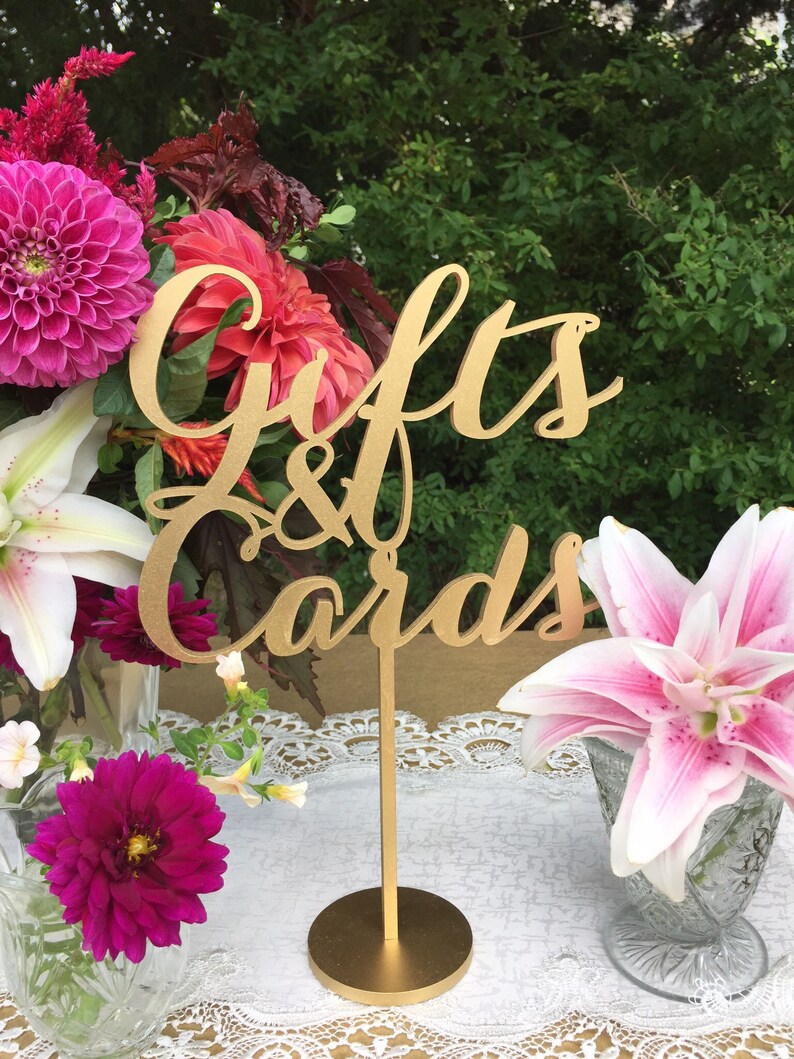 Gifts and Cards Sign - Party Signage - Gold, Silver or DIY - Laser Cut ...