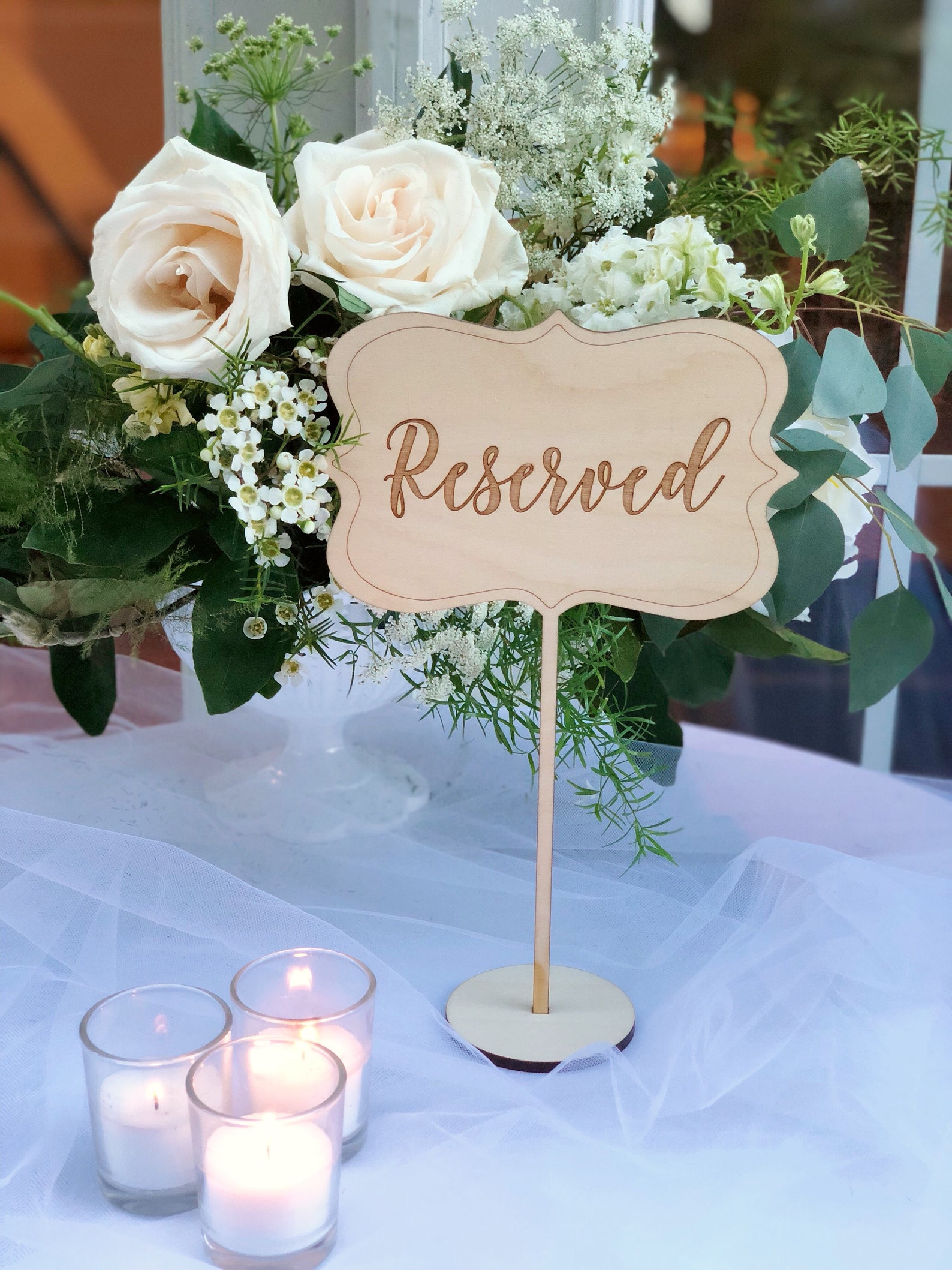 Wooden Reserved Table Sign - Reserved Sign - Reserved Sign for Tables ...
