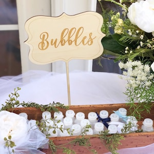 Bubbles Sign - Wedding Bubbles Table Sign - Wood Bubbles Sign - Send ...