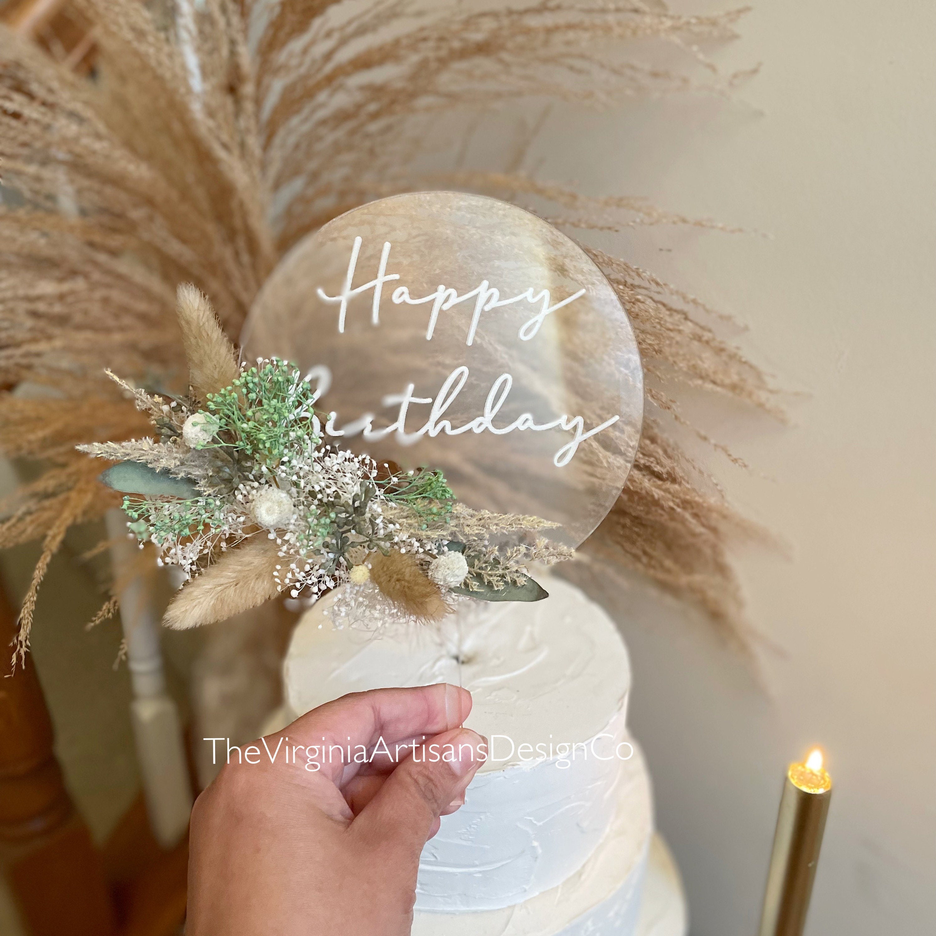 Boho Happy Birthday Cake Topper - Etsy