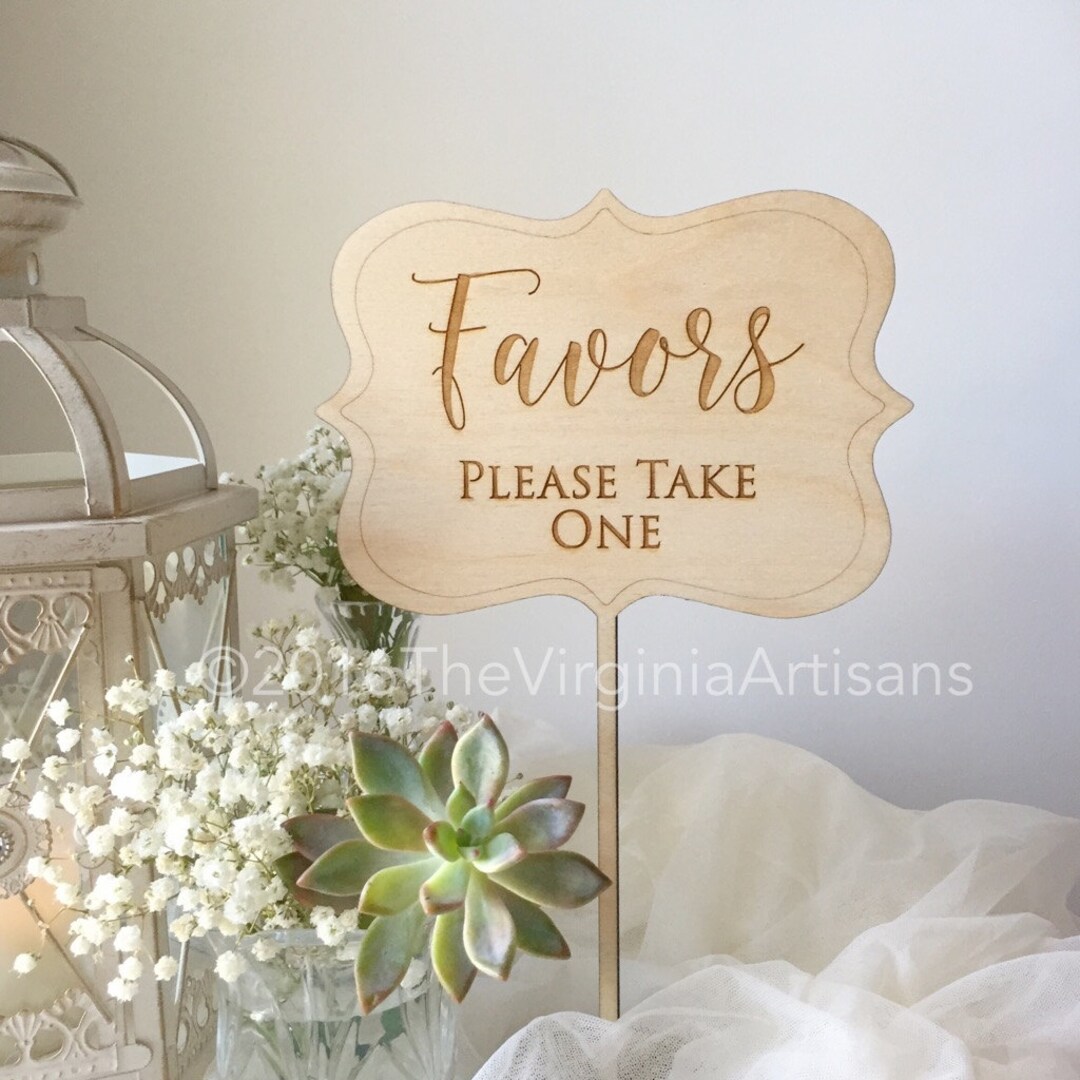 Favors Sign - Wooden Rustic Favors Sign - Favors Table Decor - Etsy