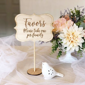 Favors Table Sign - Please Take One Table Sign - Rustic Wedding Signs ...