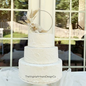 Hoop Dried Flowers Cake Topper - Floral Cake Topper - Wedding ...