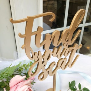 Find Your Seat Sign, Find Your Seat Table Sign, Find Your Seat Gold ...