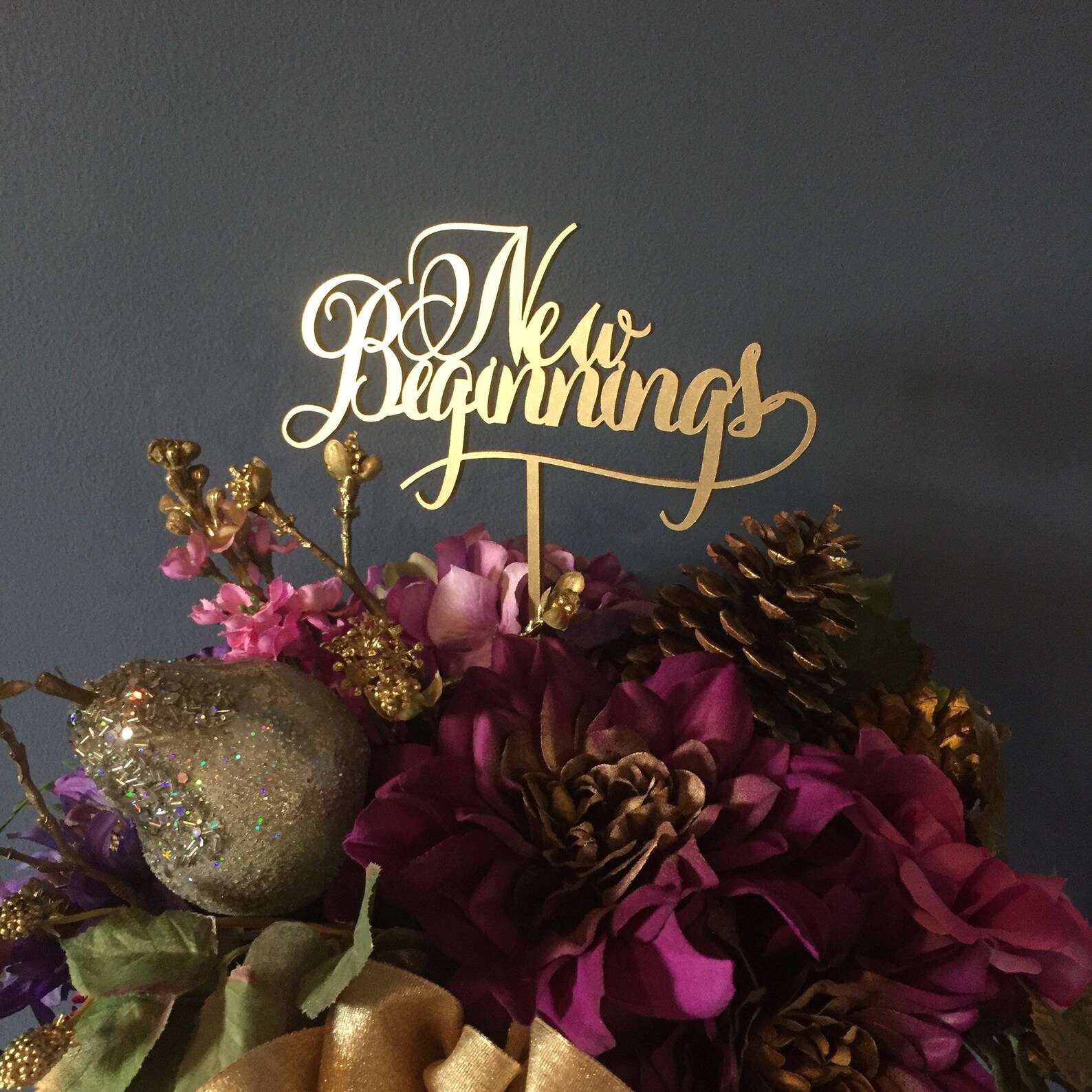 New Beginnings Sign New Year Decor Gold or Silver - Etsy