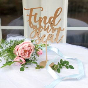 Find Your Seat Sign, Find Your Seat Table Sign, Find Your Seat Gold ...