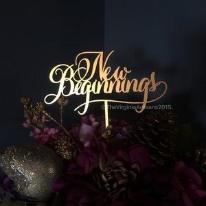 New Beginnings Sign - New Year Decor - Gold or Silver- Elegance Line - Etsy