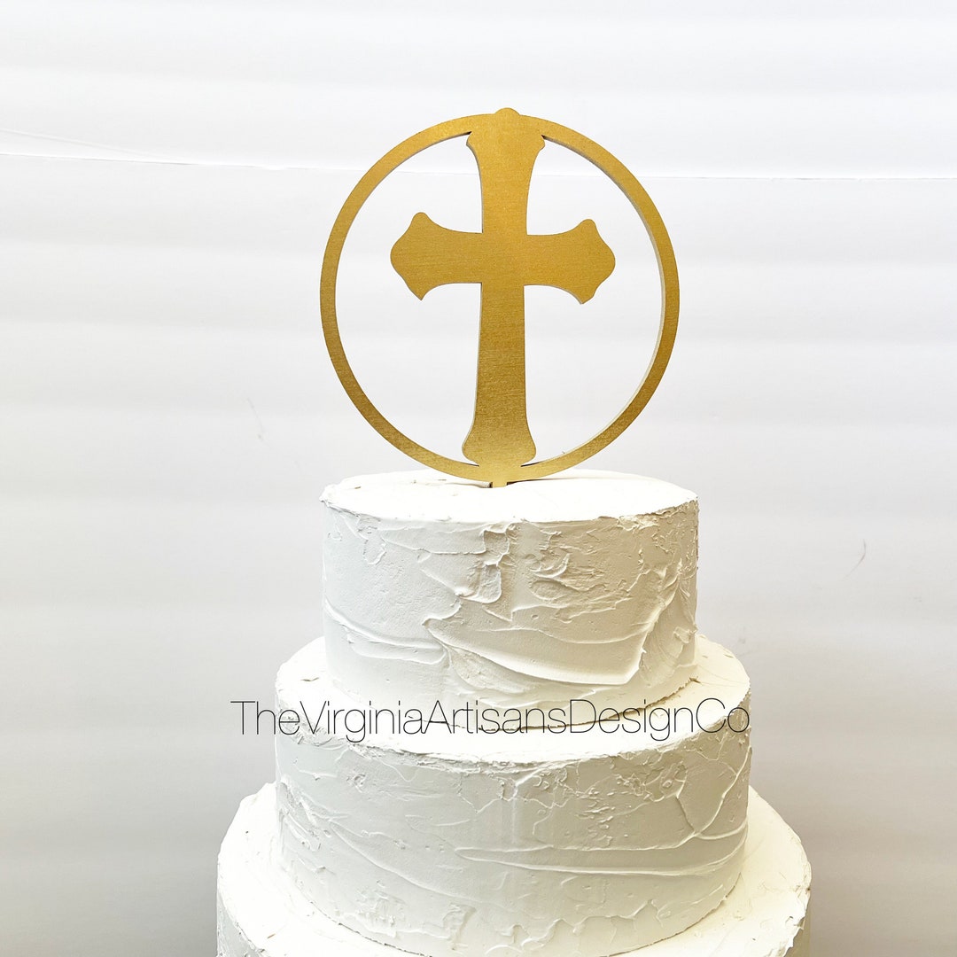Cross Cake Topper - Gold Cross Cake Topper - Etsy