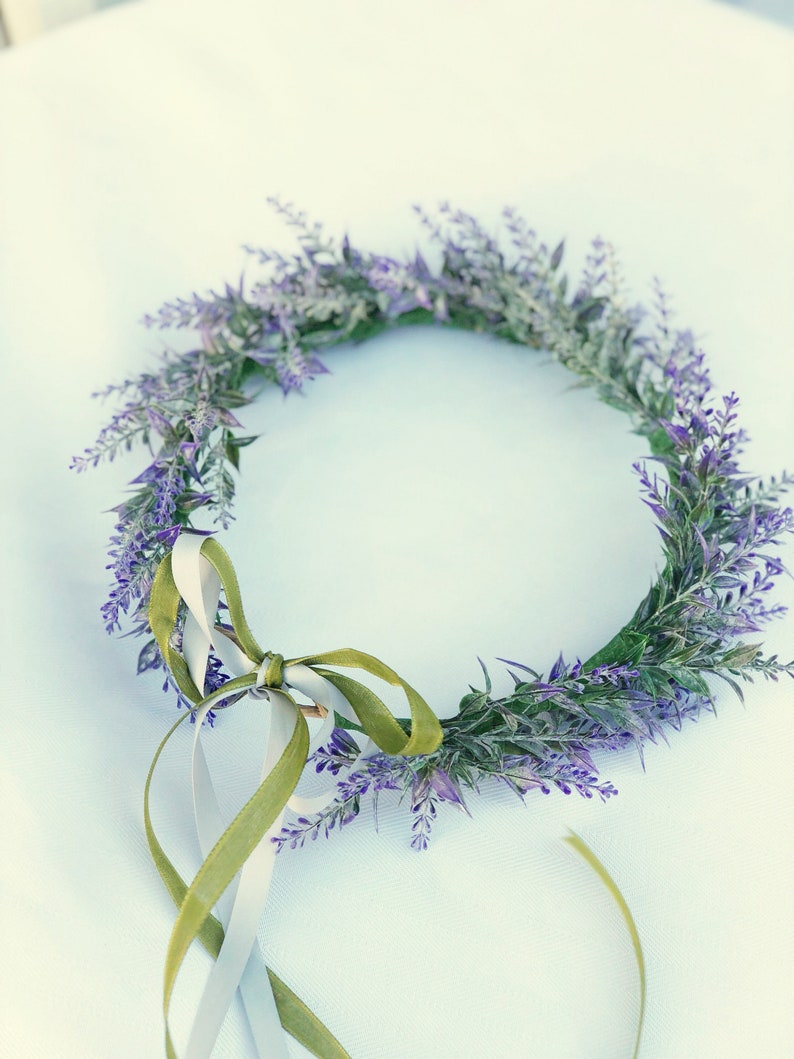 Lavender Flower Crown Faux Lavender Garden Floral Crown - Etsy