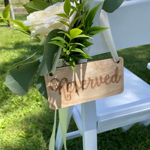 Wooden Reserved Chair Sign - Reserved Sign - Reserved Sign for Chair ...