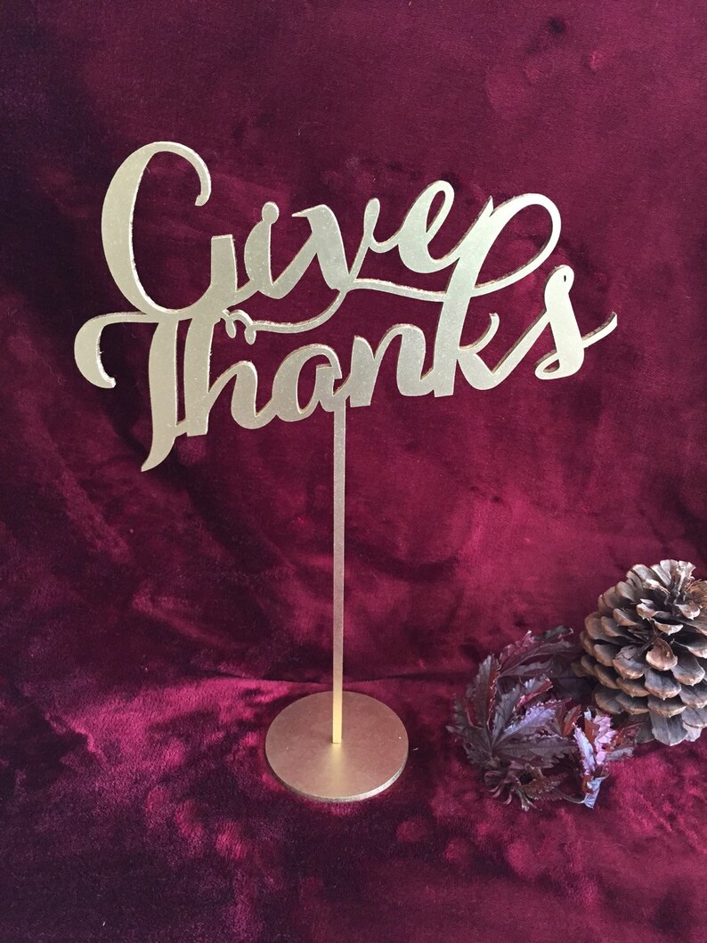 Thanksgiving Decor Laser Cut Wood Sign Give Thanks Sign - Etsy