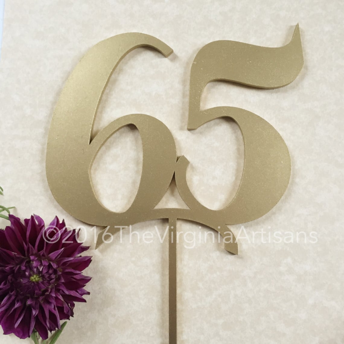 65 Cake Topper Gold Silver DIY 65th Birthday Cake | Etsy