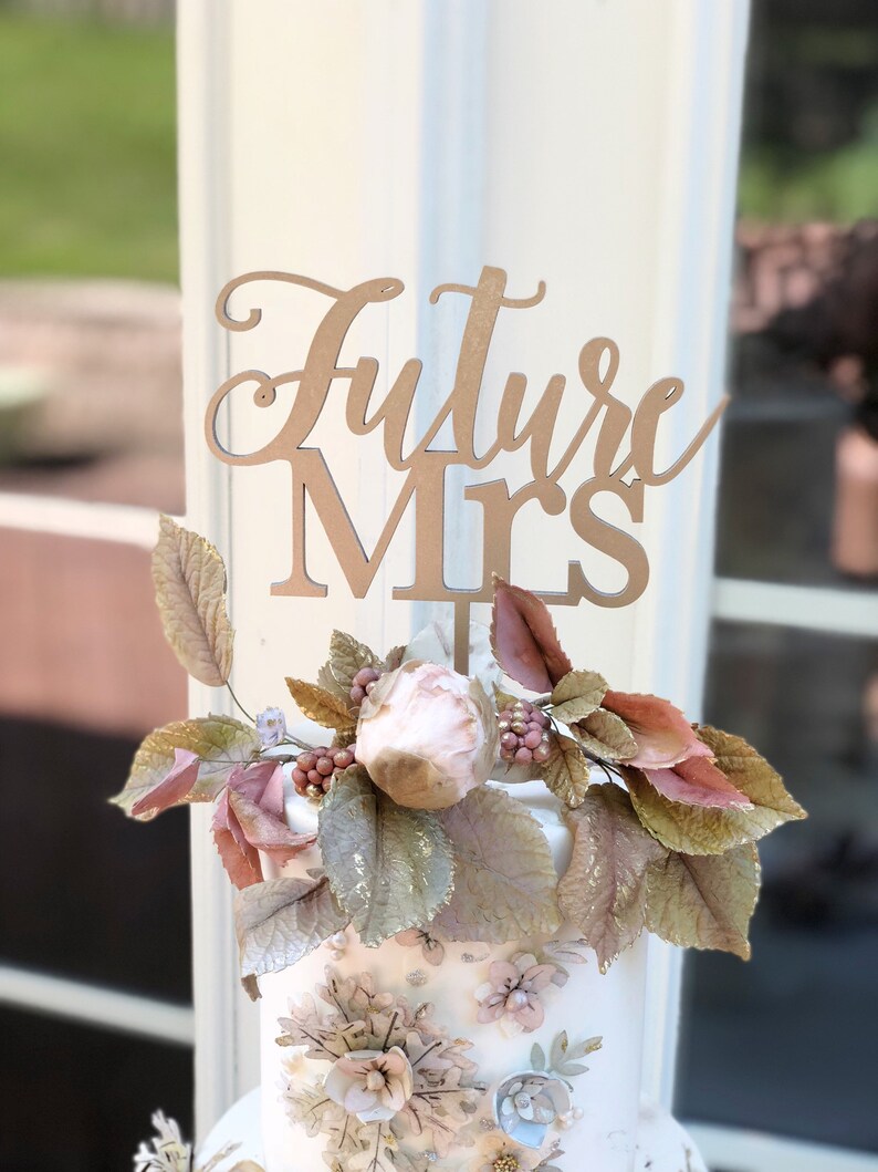 Future Mrs Cake Topper - Future Mrs Bridal Shower Cake Topper - Bride ...