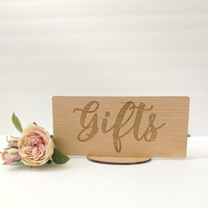 Laser Engraved Gifts Sign - Gifts Sign for Gift Table, Wedding Signage ...