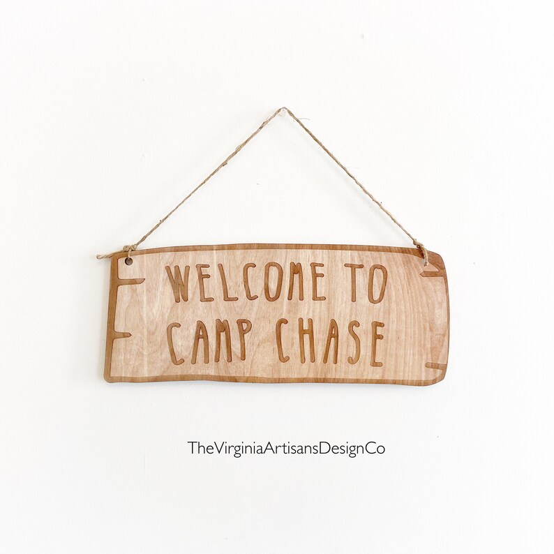 Custom Welcome to Camp Wood Sign, Camping Themed Backdrop Sign, Camping ...