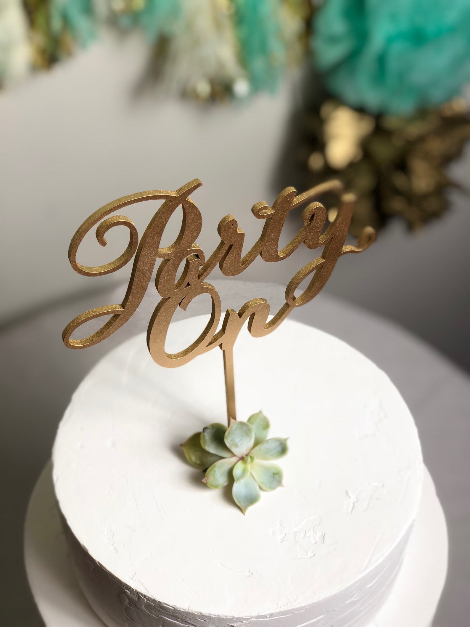 Party on Cake Topper - Birthday Celebration Decor - Etsy