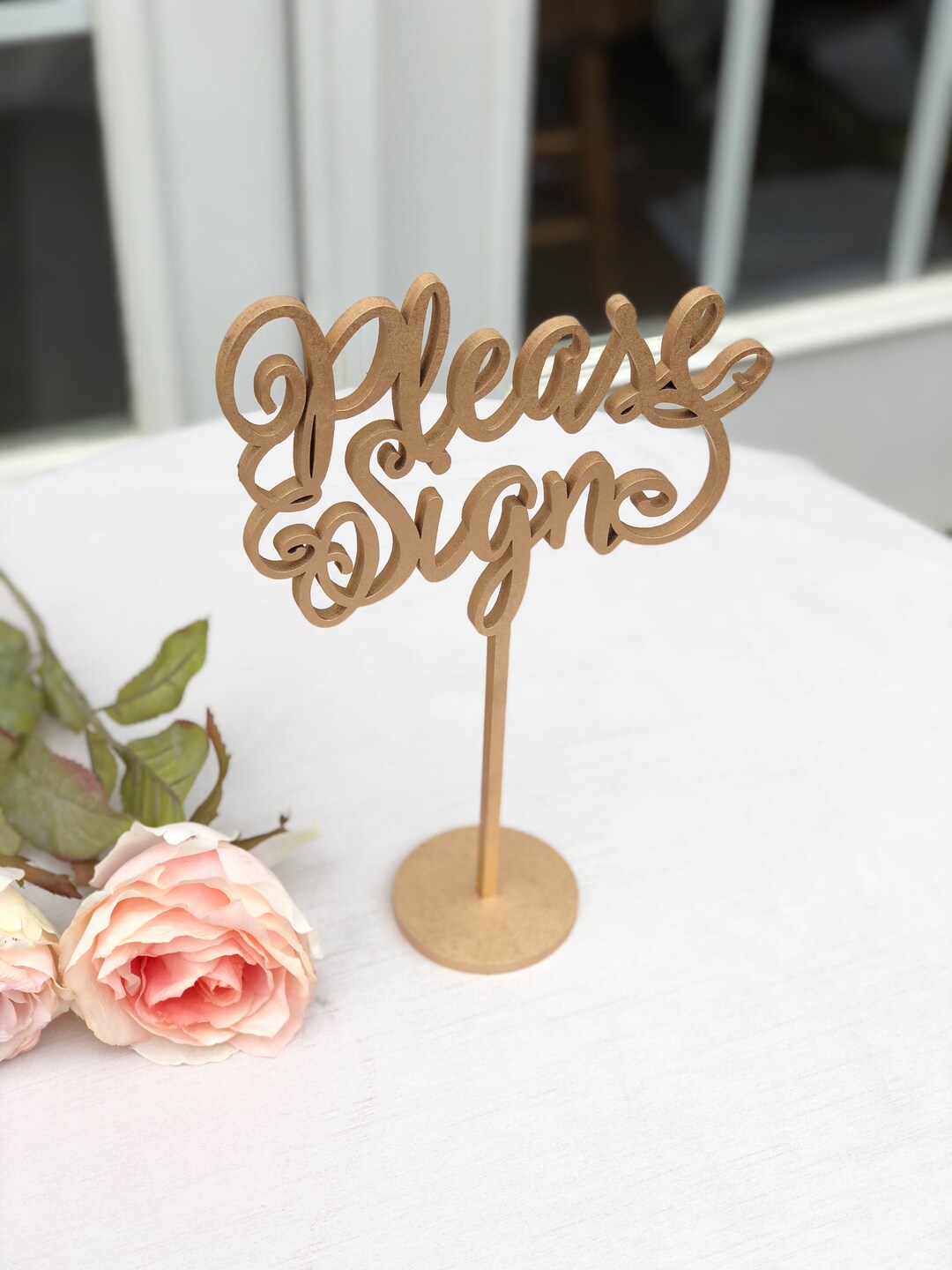 Laser Cut Please Sign Please Sign Guestbook Sign, Wedding Signage Gold ...