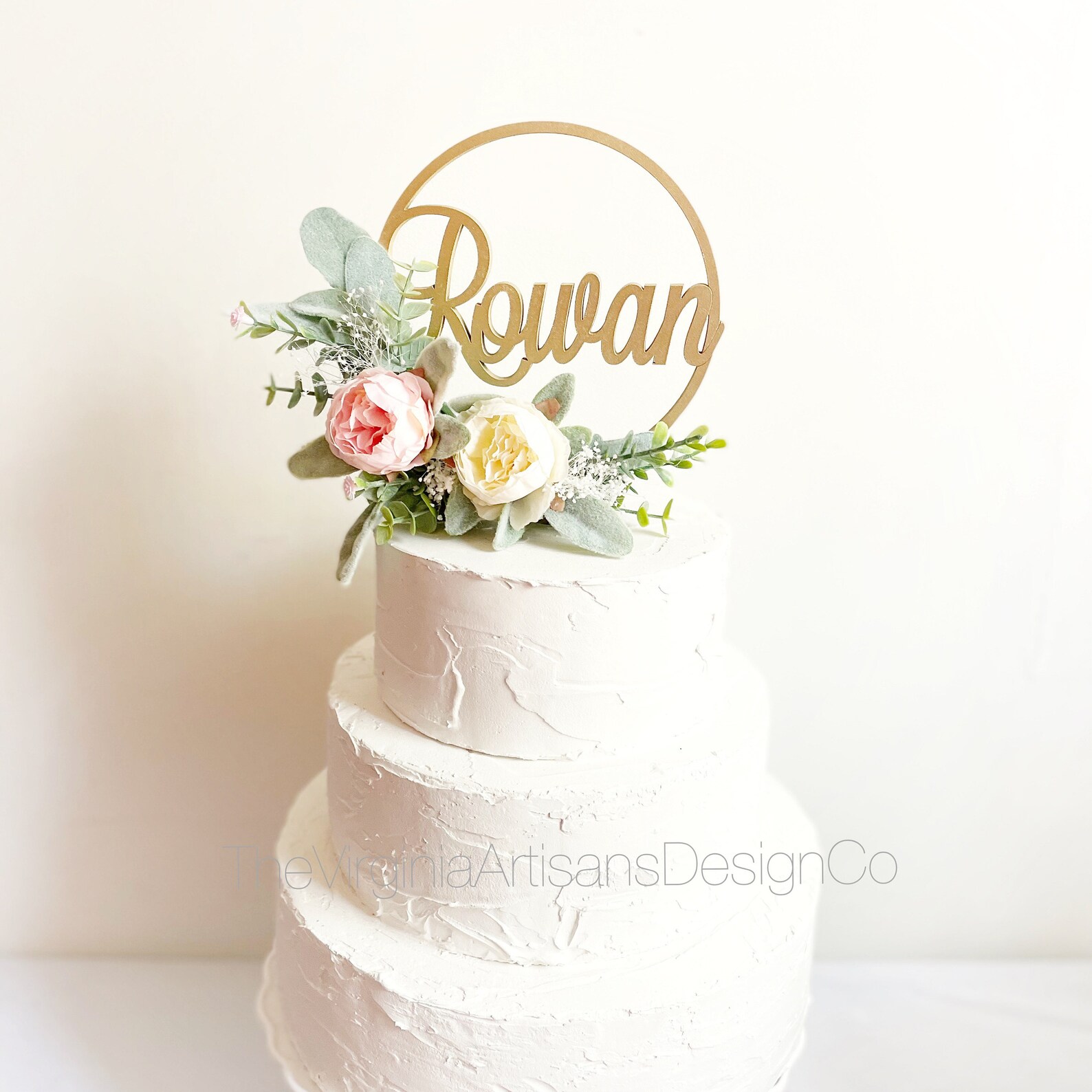 Personalized Cake Topper Cake Topper With Flowers and - Etsy