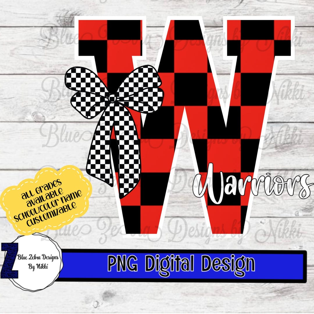 Custom School Spirit Letter Design • Buffalo Plaid Bow • Personalized ...
