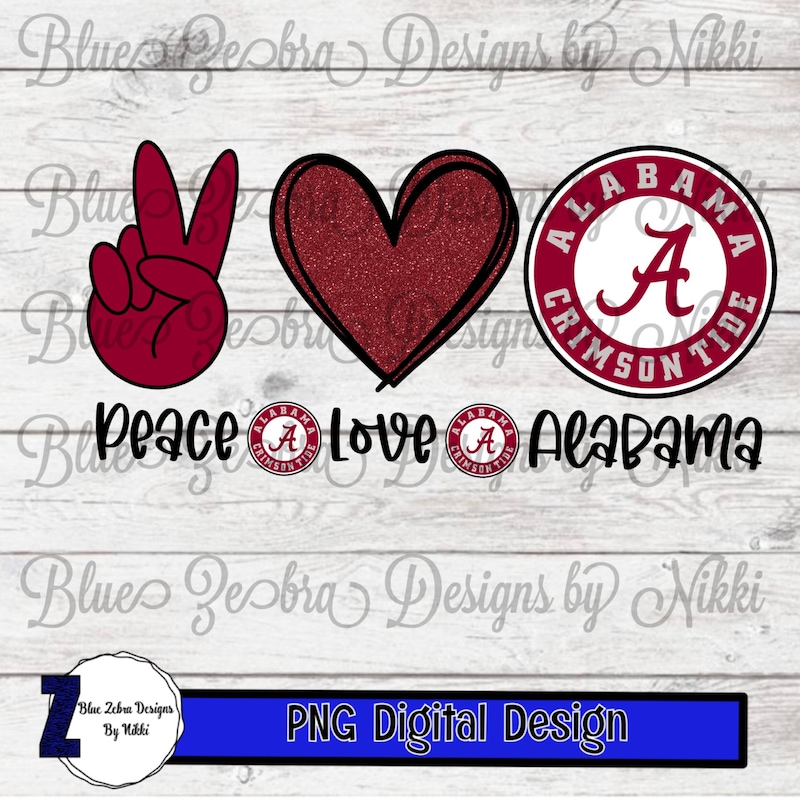 Peace Love Alabama Svg - Etsy