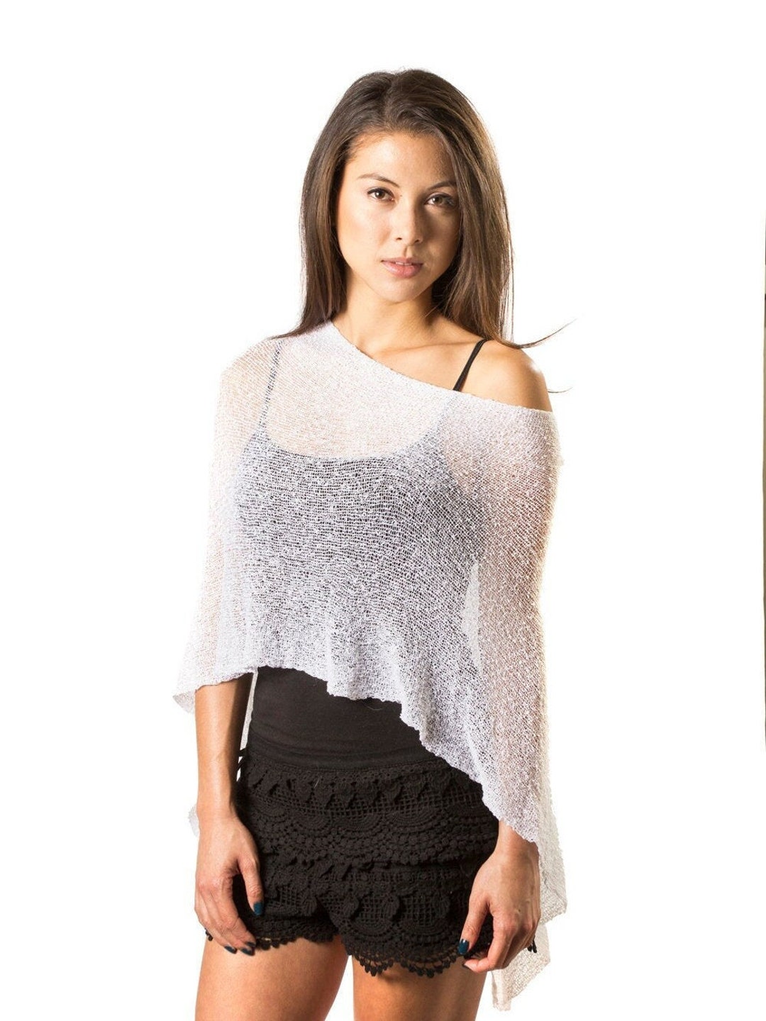 Wedding Shawl Wrap Poncho, Bride Sheer Wrap, Dress Sweater Arm Cover ...