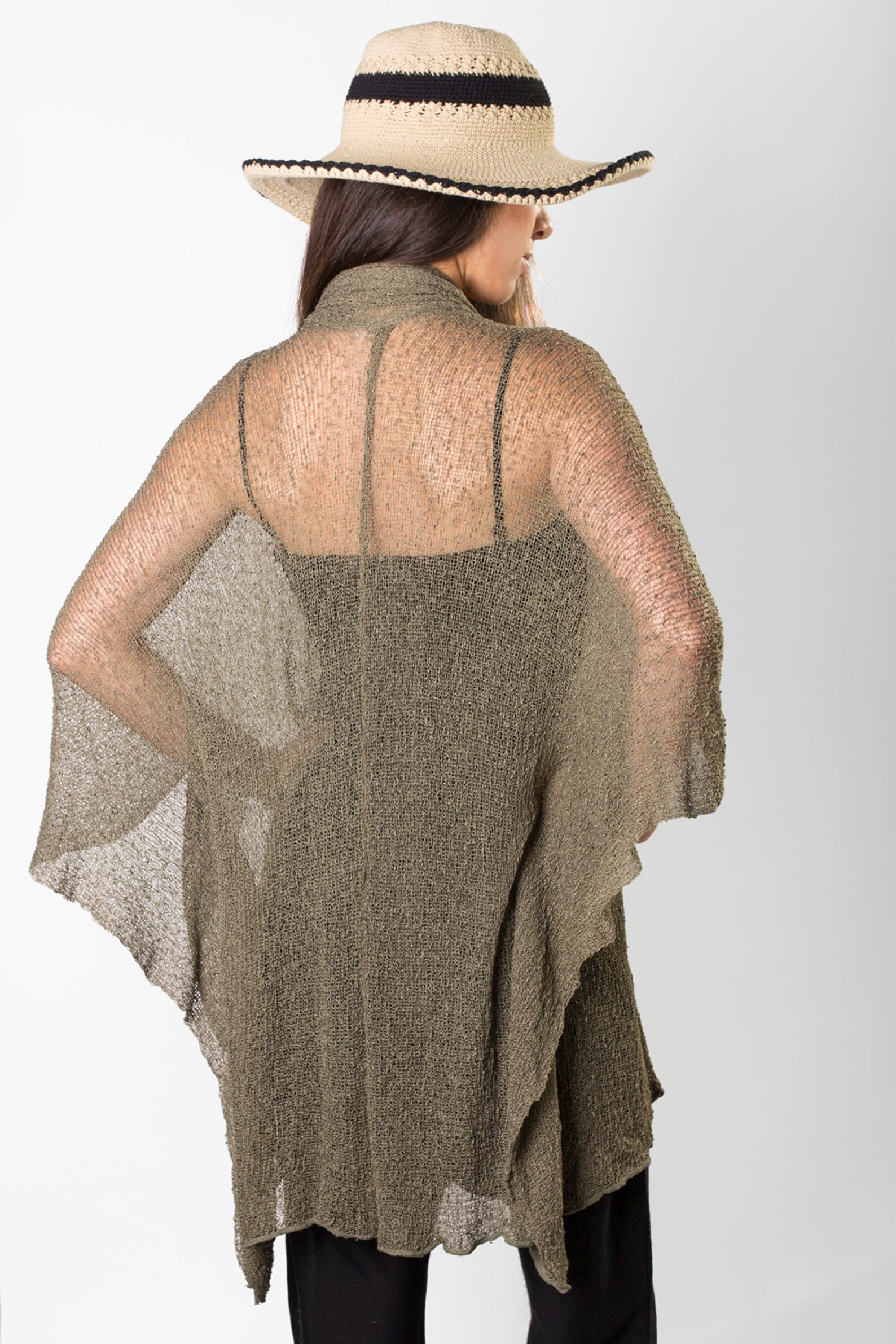 Off White Oversized Knit Cardigan Boho Summer Cardigan Boho | Etsy