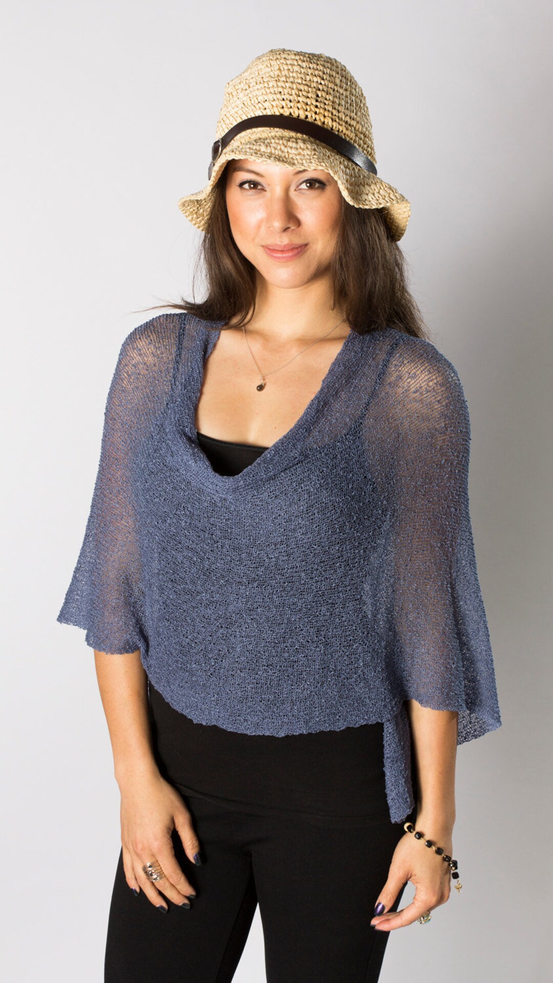 Dolphin Blue Boho Shawl Women Poncho Shawl Boho Beach Shawl - Etsy