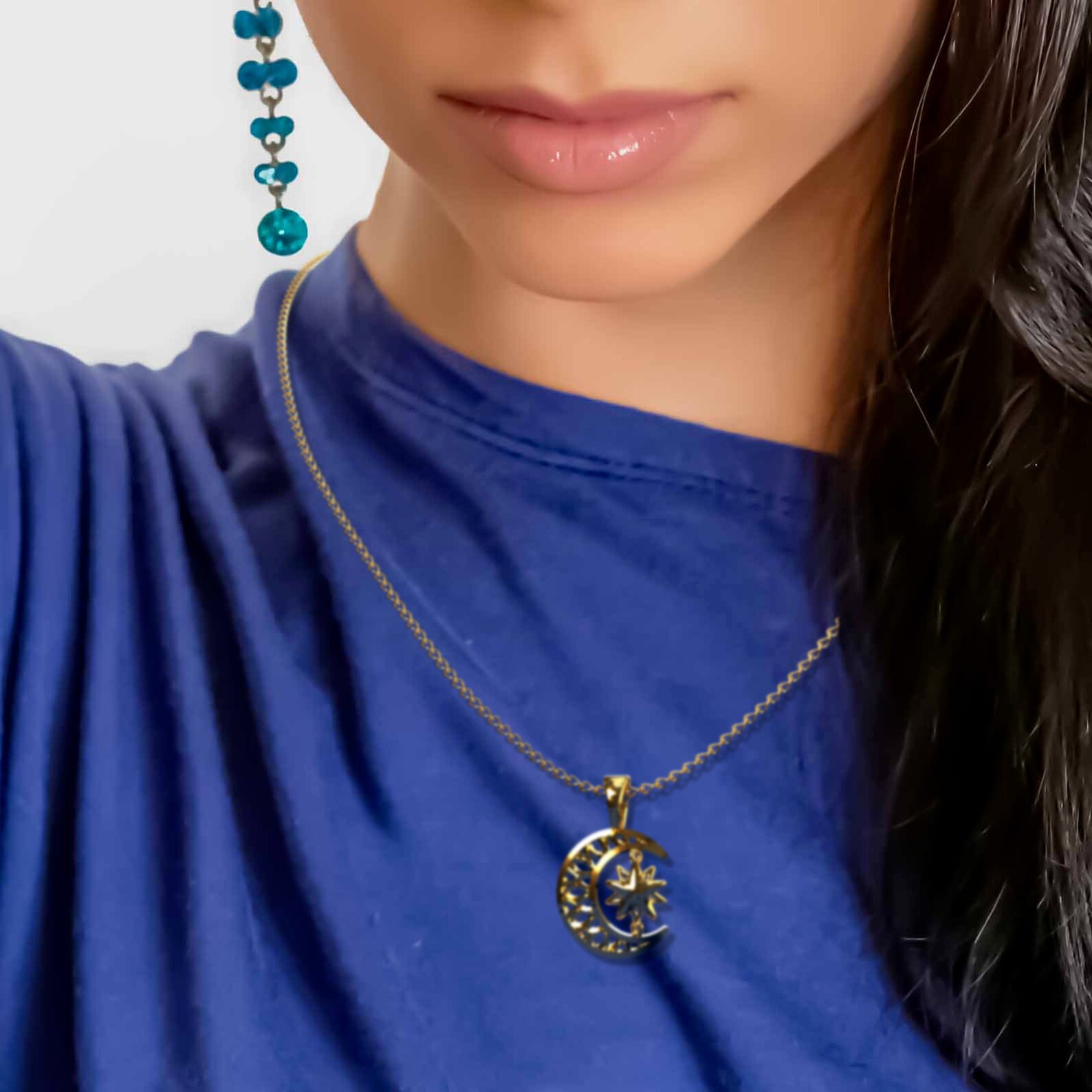 Solid Metal Crescent Moon Charm Pendant - Etsy