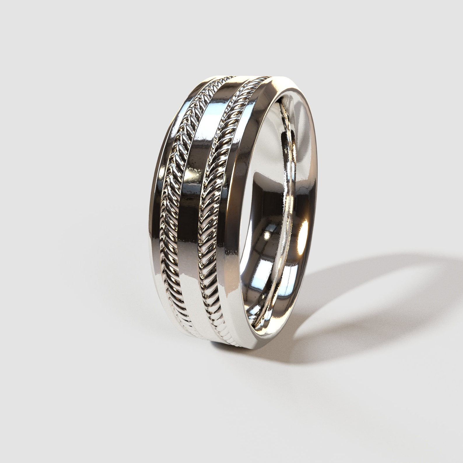 Matrimony Antique Silver Wedding Band - Etsy