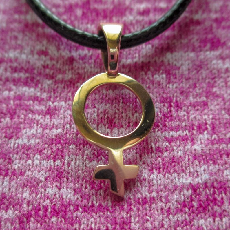 Solid Bronze Female Venus Symbol Charm Pendant - Etsy