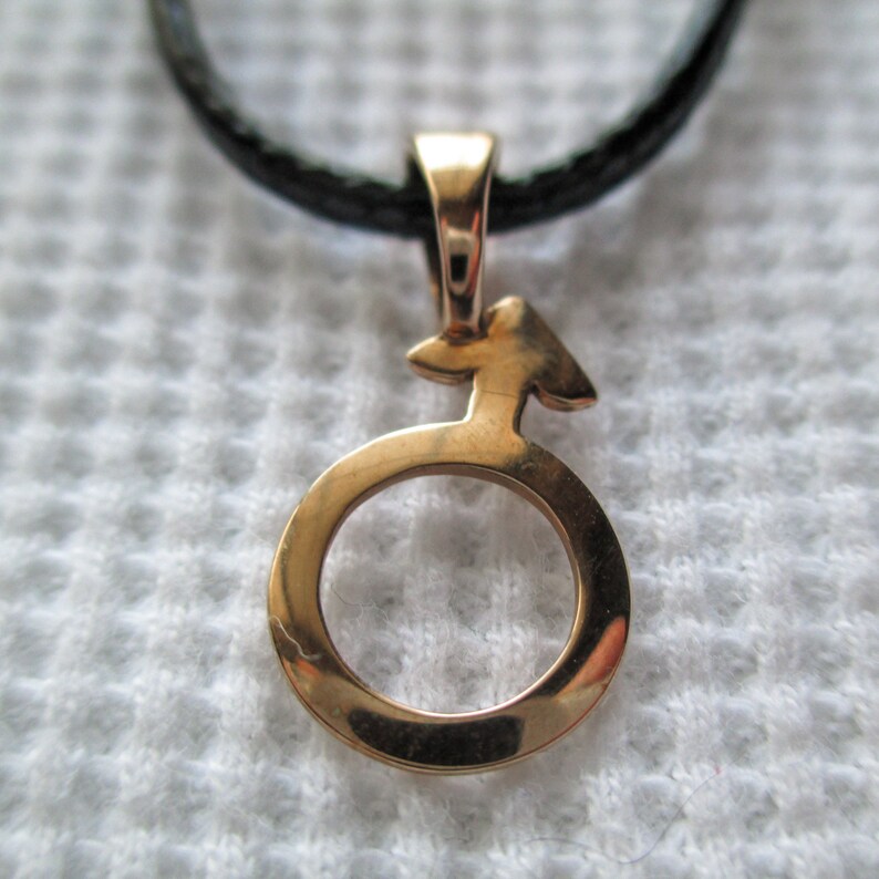 Solid Bronze Male Mars Symbol Charm Pendant - Etsy