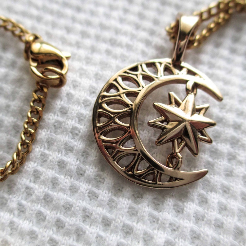 Solid Metal Crescent Moon Charm Pendant - Etsy