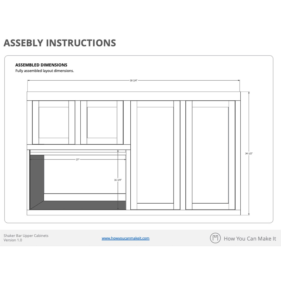 Build Instructions for a Shaker Style Bar Cabinet for A - Etsy
