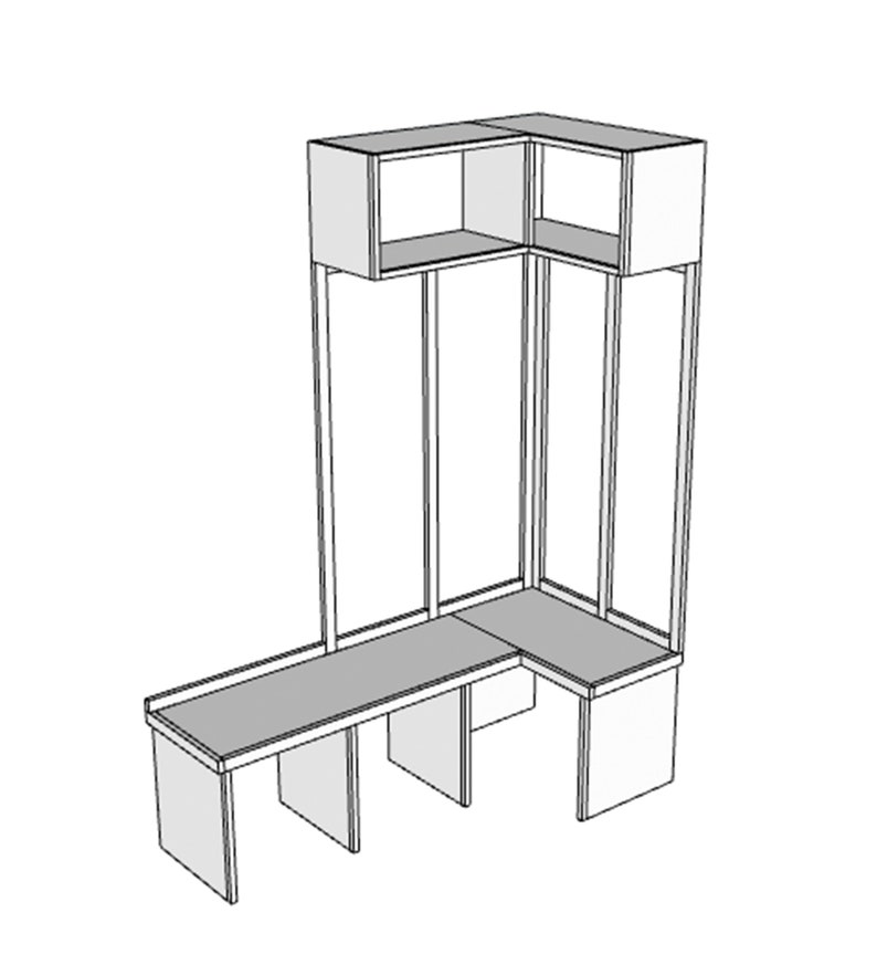 Shaker Corner Mudroom Built in Wood Working Project Plan and - Etsy
