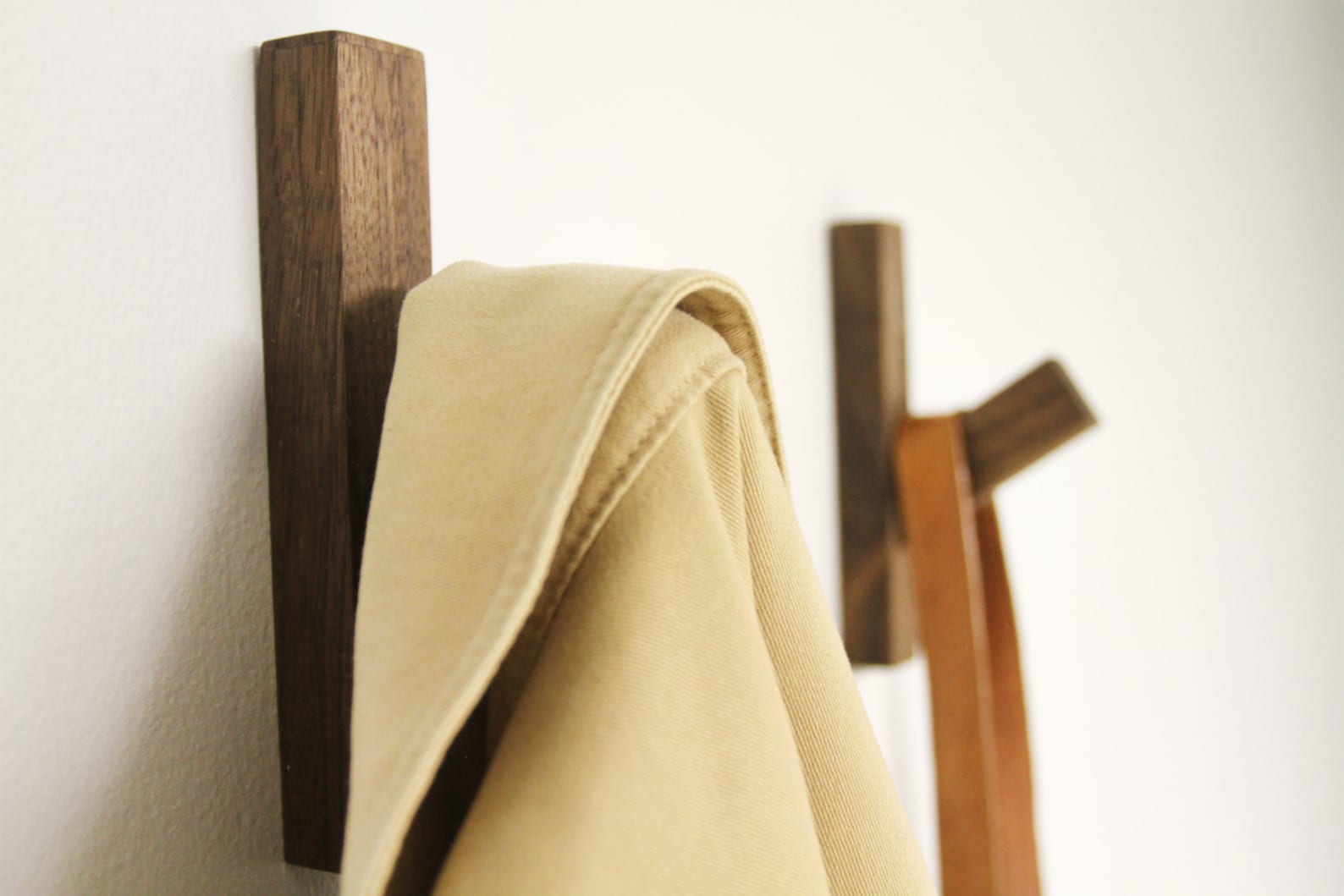 Walnut Coat Hook With Hidden Mounting System - Etsy