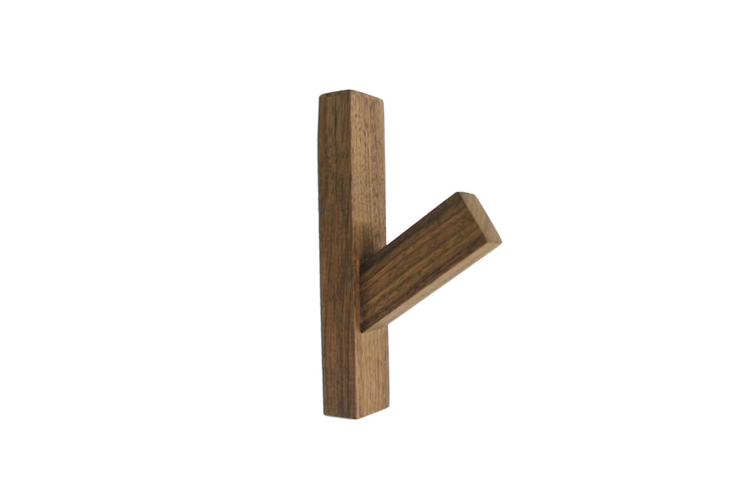 Walnut Coat Hook With Hidden Mounting System - Etsy