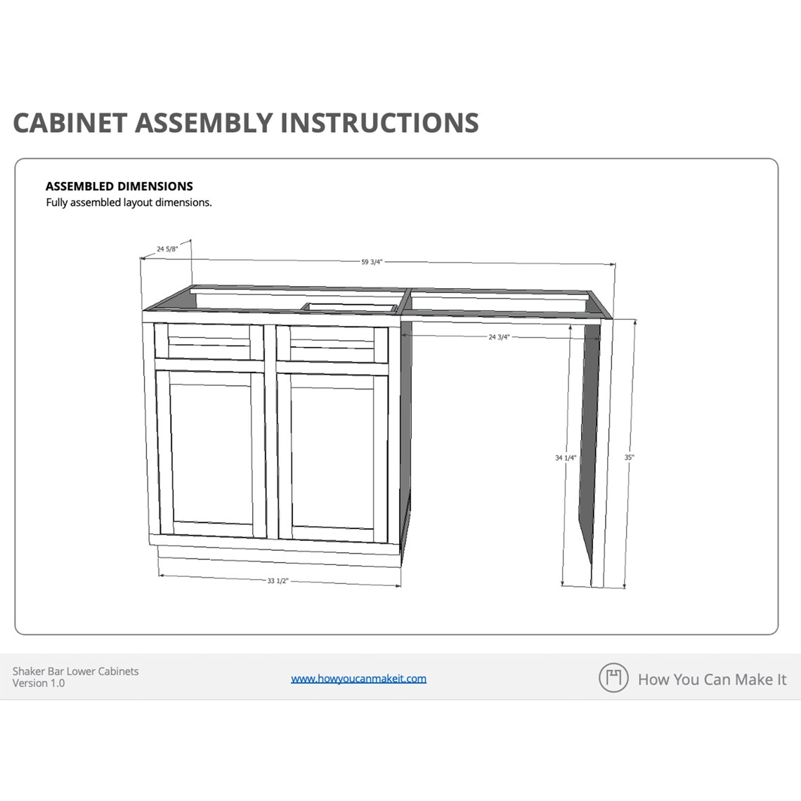 Build Instructions for a Shaker Style Cabinet Bar With - Etsy