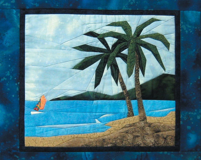 TROPICAL SCENE Pieced Art Quilt Pattern by (cynthia) England Design ...