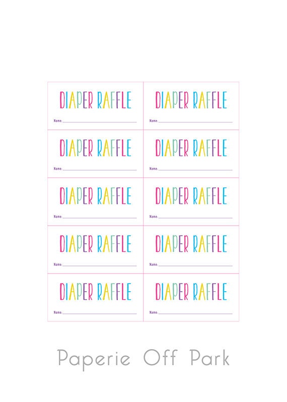 Sprinkle Printable Diaper Raffle Templates