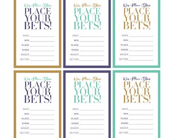 Printable Kentucky Derby Place Your Bets Cards 2.5x3.75 | Etsy