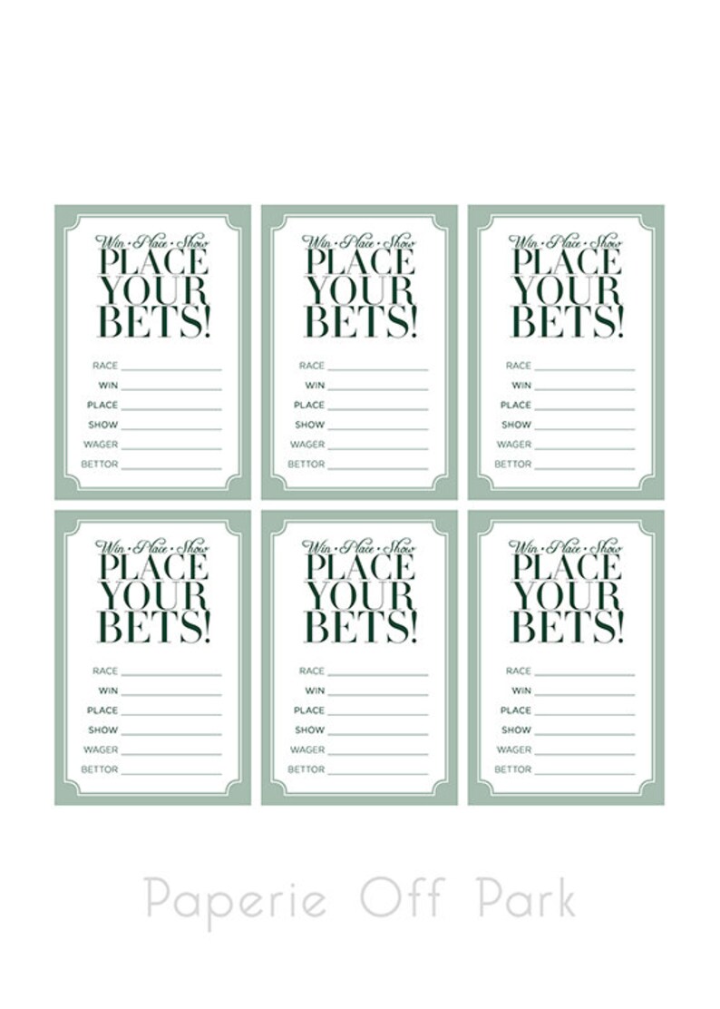 Printable Kentucky Derby Place Your Bets Cards 2.5x3.75 | Etsy