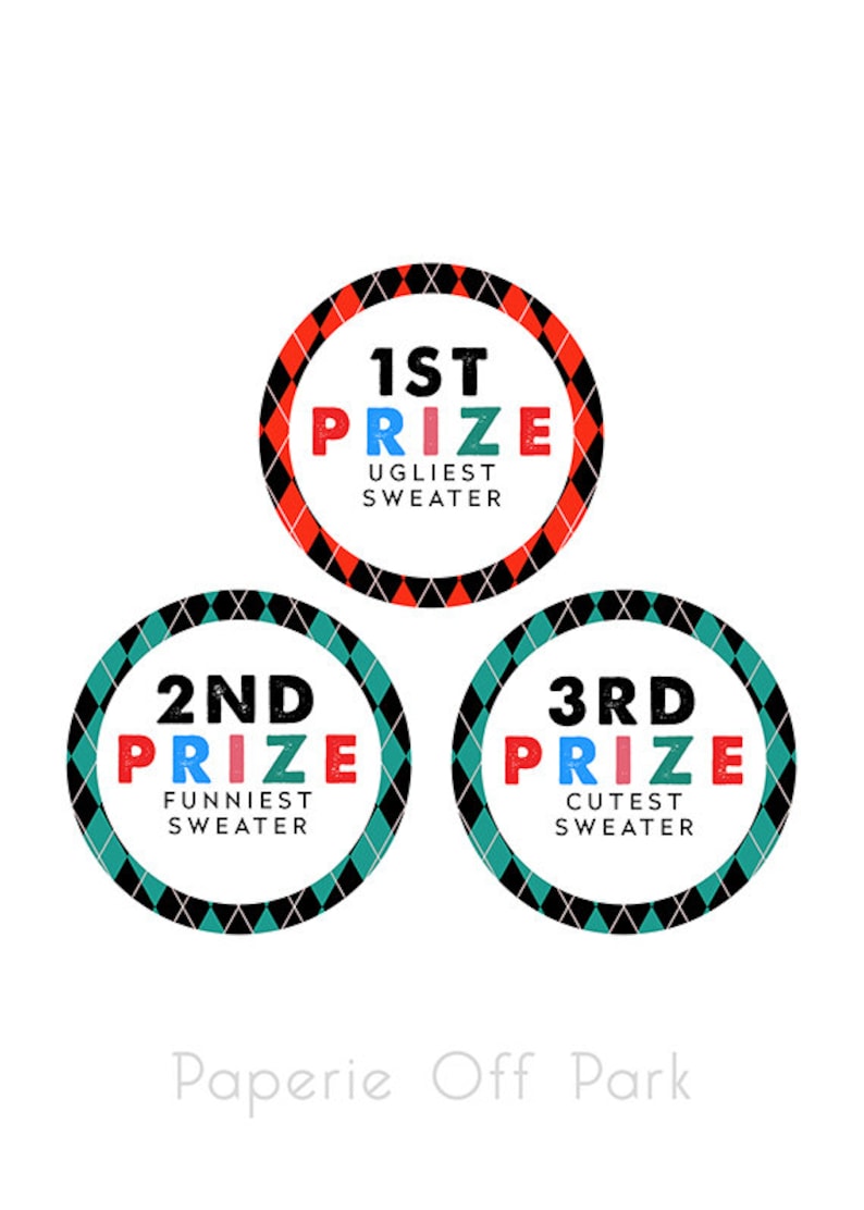 Printable Prize Stickers/Tags 3 Ugly Christmas | Etsy