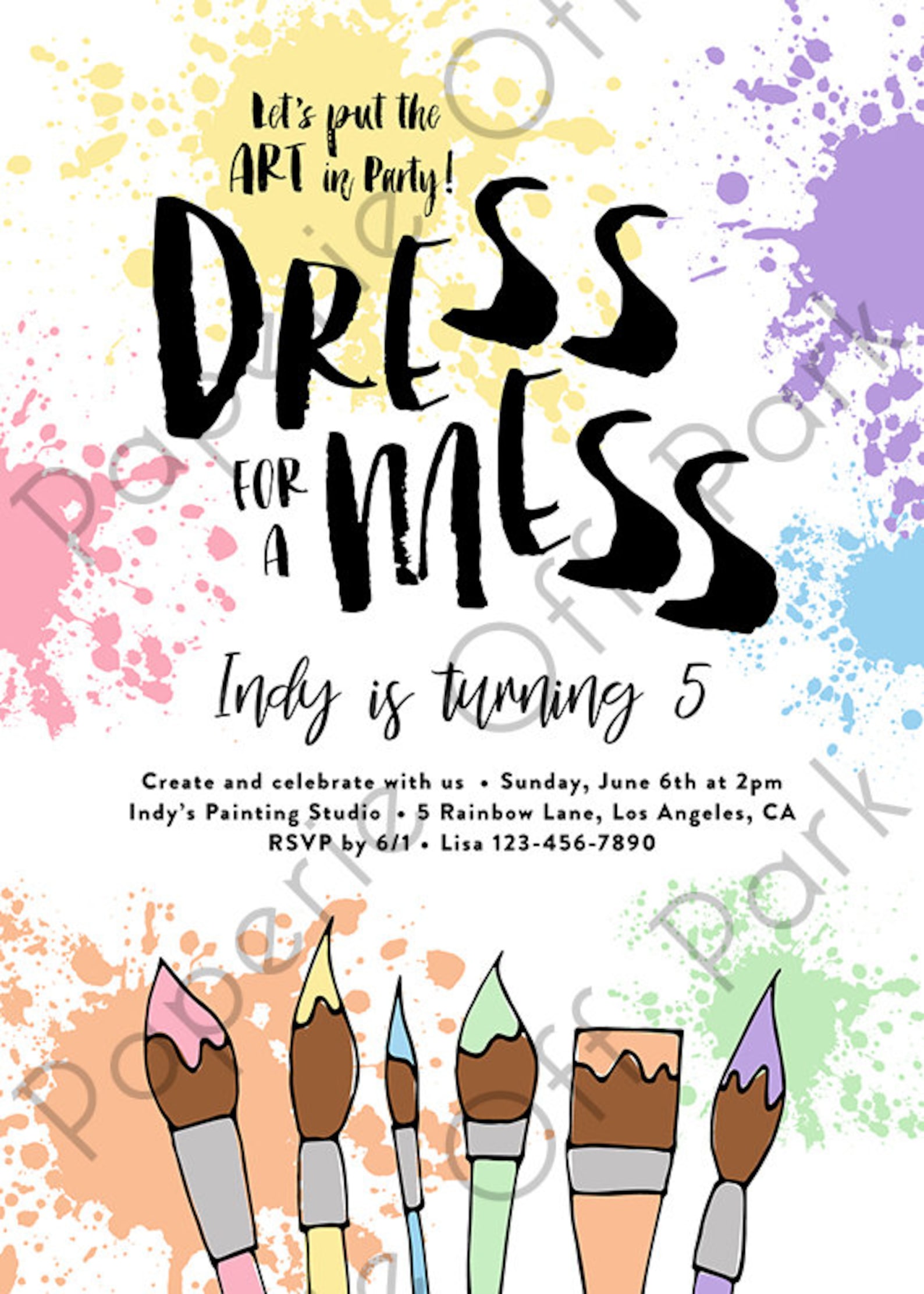 Dress for a Mess Birthday Party 5x7 Invitation Art Party - Etsy