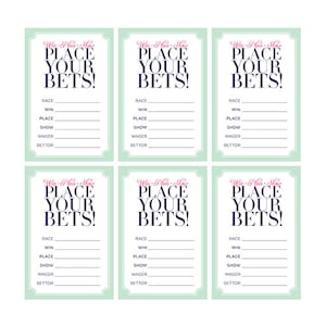 Printable Kentucky Derby Place Your Bets Cards - 2.5x3.75 - 145th Run ...