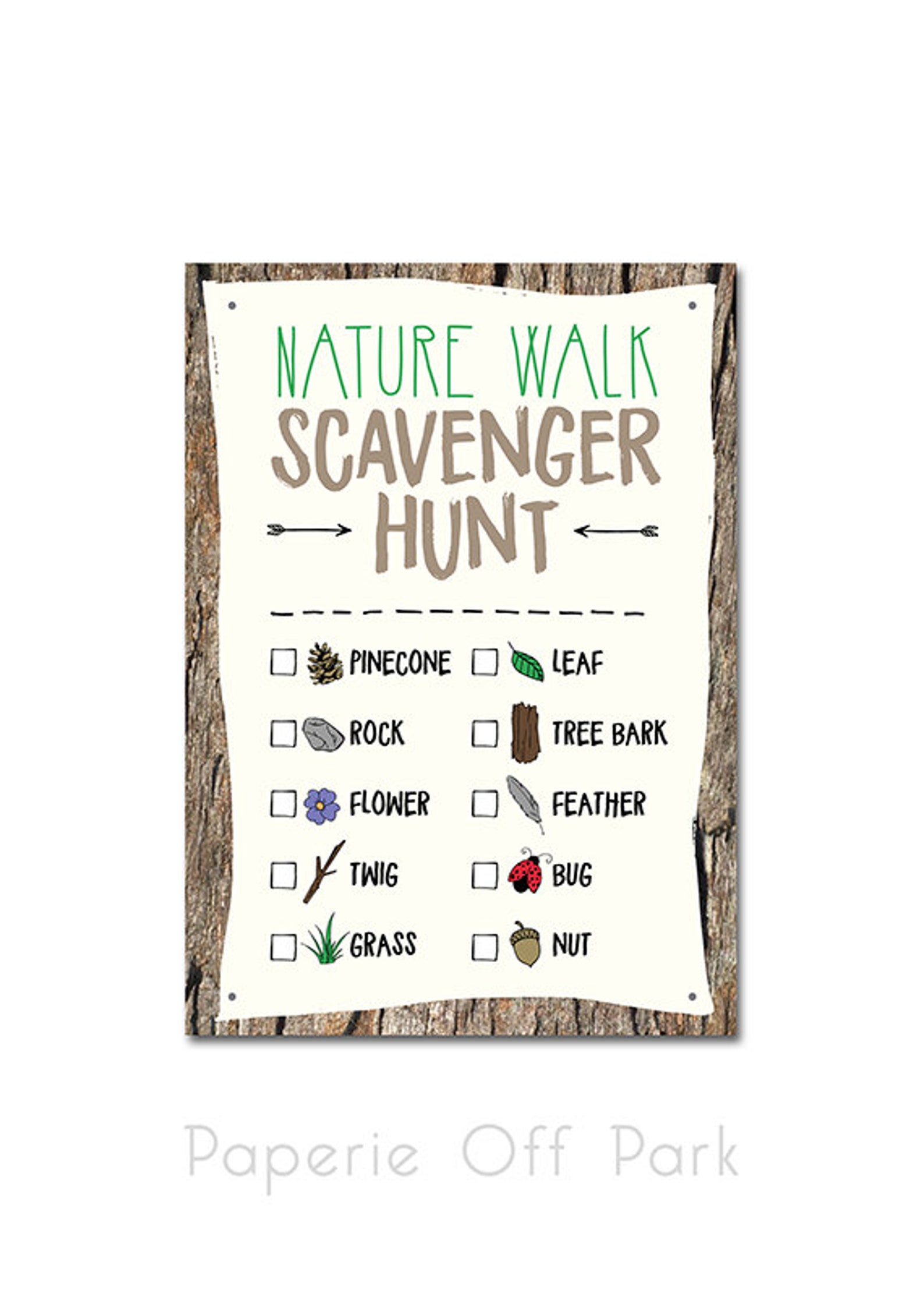 Scavenger Hunt Game 2 Designs Easy Scavenger Hunt Nature | Etsy