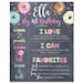 1st Birthday Stats Chart First Year Milestone Sign 16x20 Donut Grow up ...