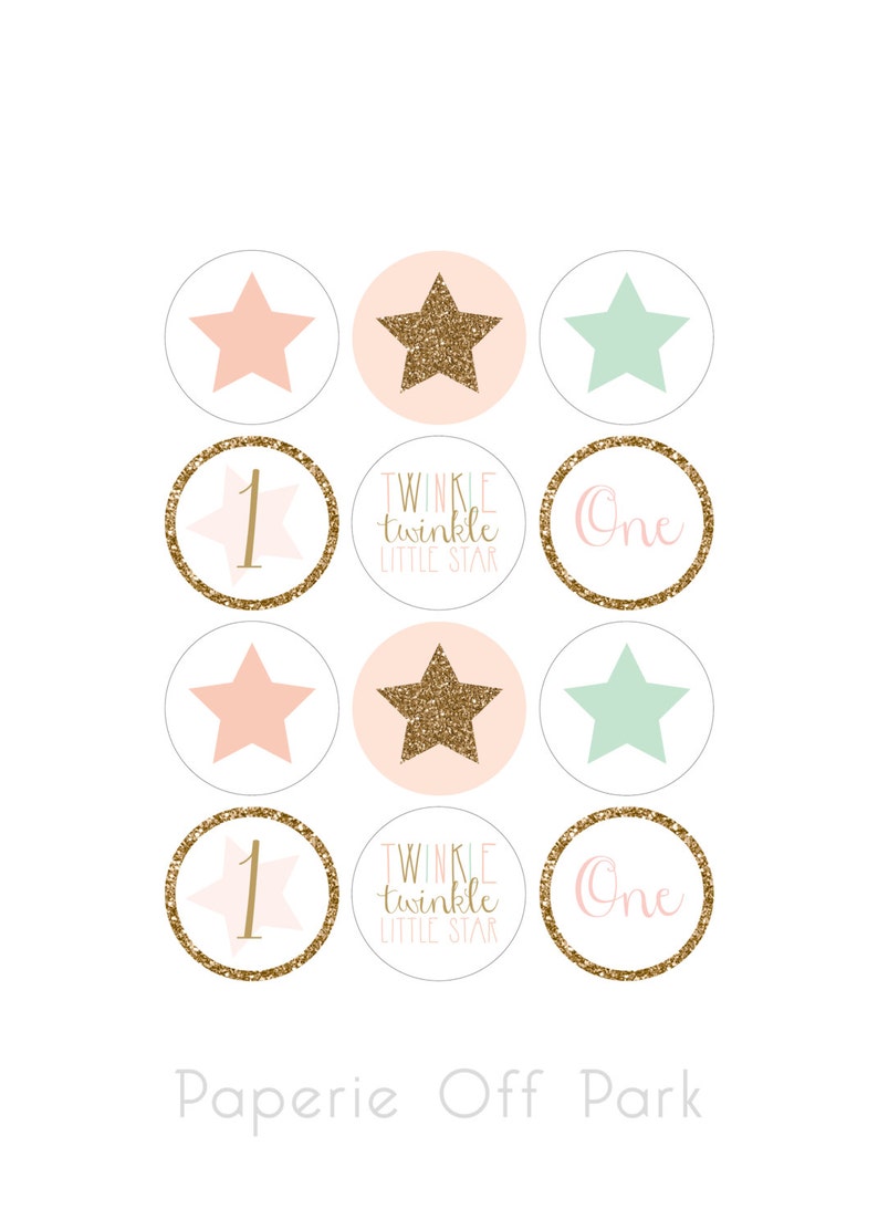 INSTANT DOWNLOAD - Printable 1st Birthday Cupcake Toppers/party Circles ...